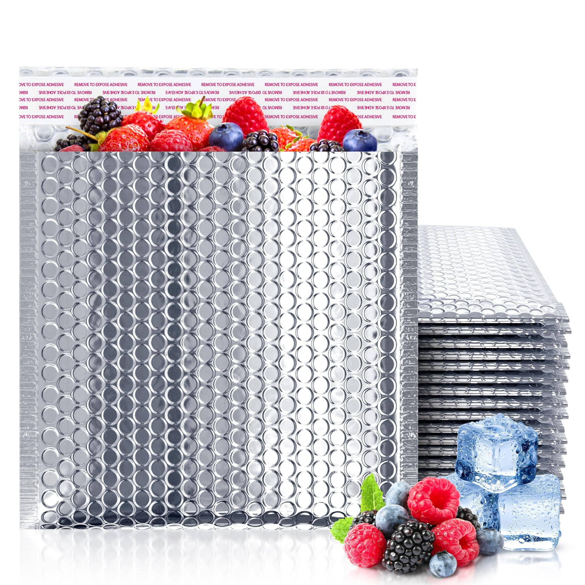 Thermal Bubble Mailer, 6 x 6 Inches. Pack of 100 Metallic Bubble ...