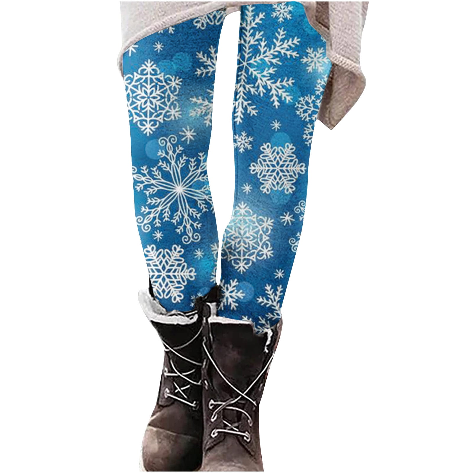 Thermal Christmas Leggings for Women High Waist Slimming Snowflake ...