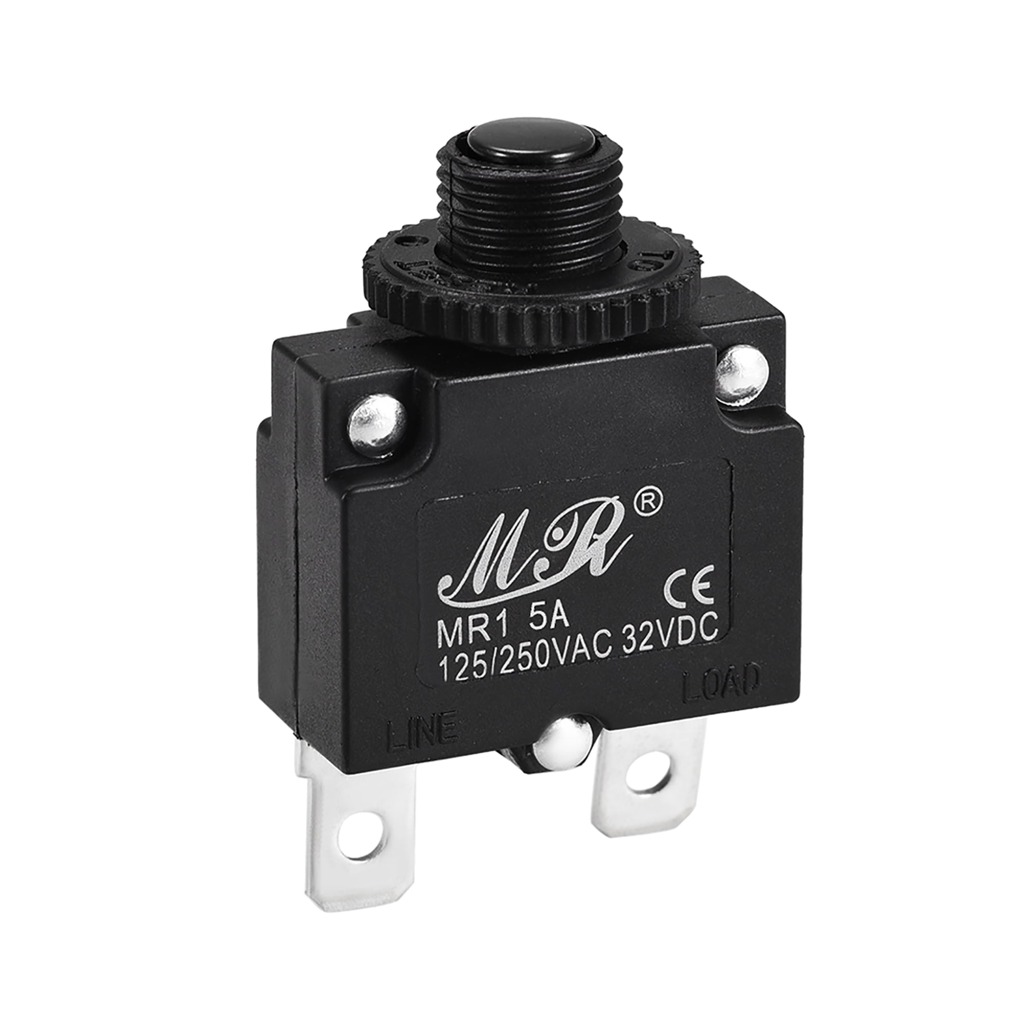 Thermal Circuit Breaker 5A Push Button Reset Overload Protector 125 ...