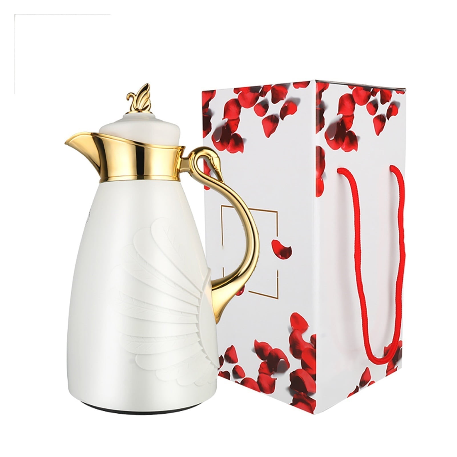 Thermal Coffee Carafe Server,1L Carafe Thermal Pitcher With Lid,Double ...