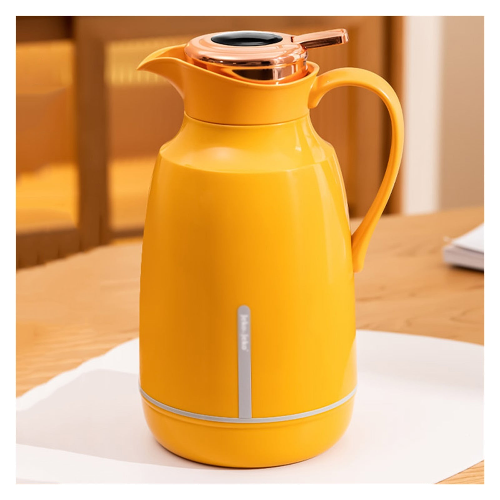 Thermal Carafe Jugs with Lid and Handle,Glass Liner Double Walled ...