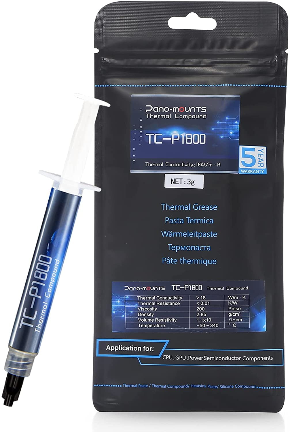 Thermal Compound Paste 18W/mK 3g High Performance CPU Compound Paste ...