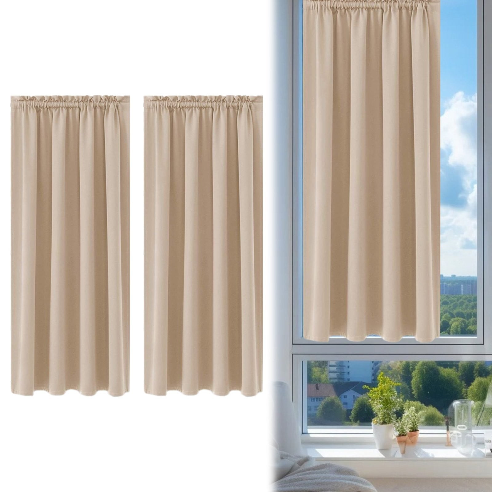Thermal Curtains 63 inches - Window Coverings Privacy Protect Rod ...