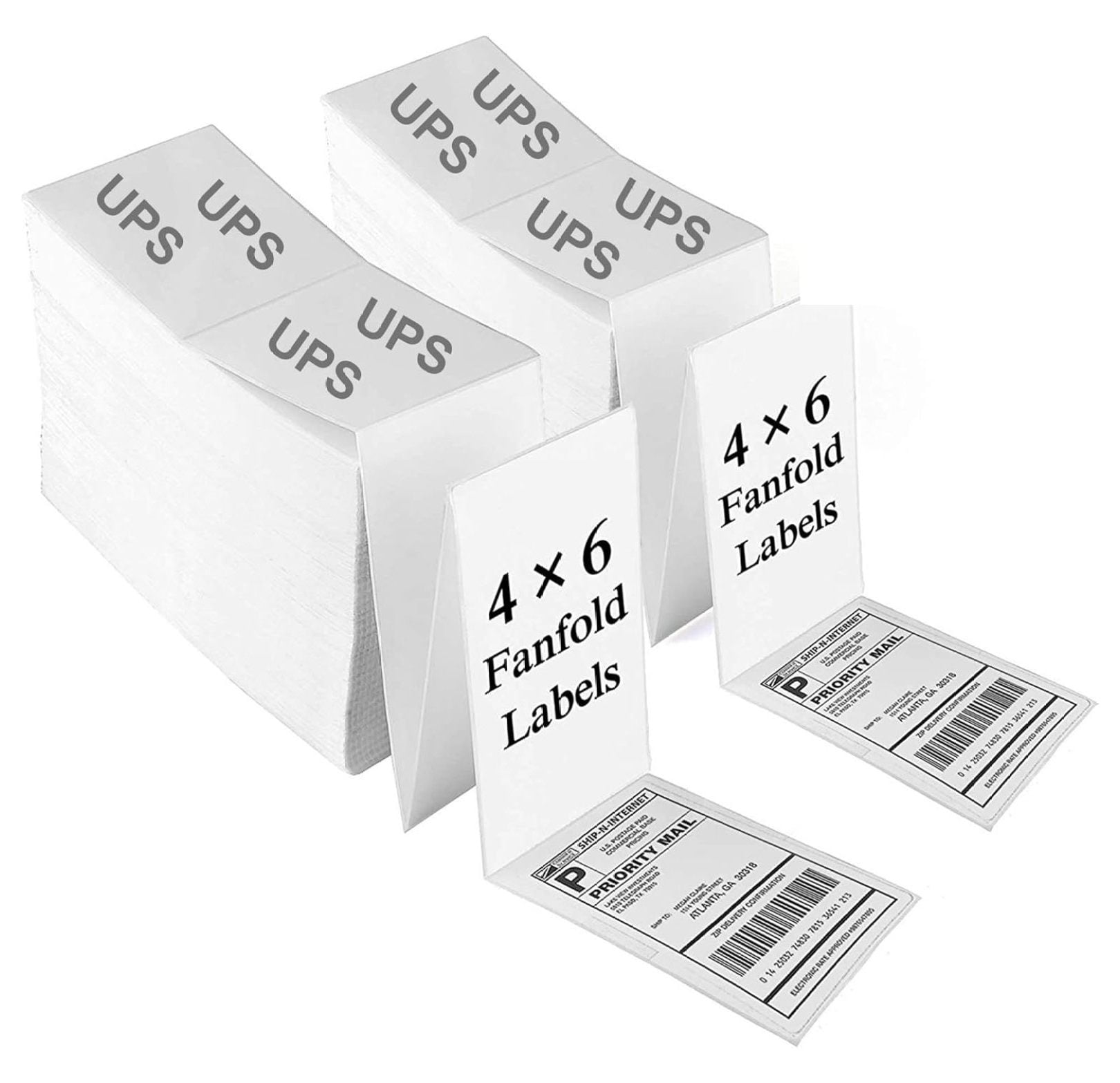 Thermal Direct Labels, Pack of 6000 Fan-Fold 4x6 Shipping Label with ...