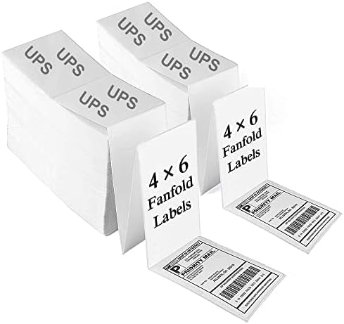 Thermal Direct Labels, Pack of 6000 Fan-Fold 4x6 Shipping Label with ...