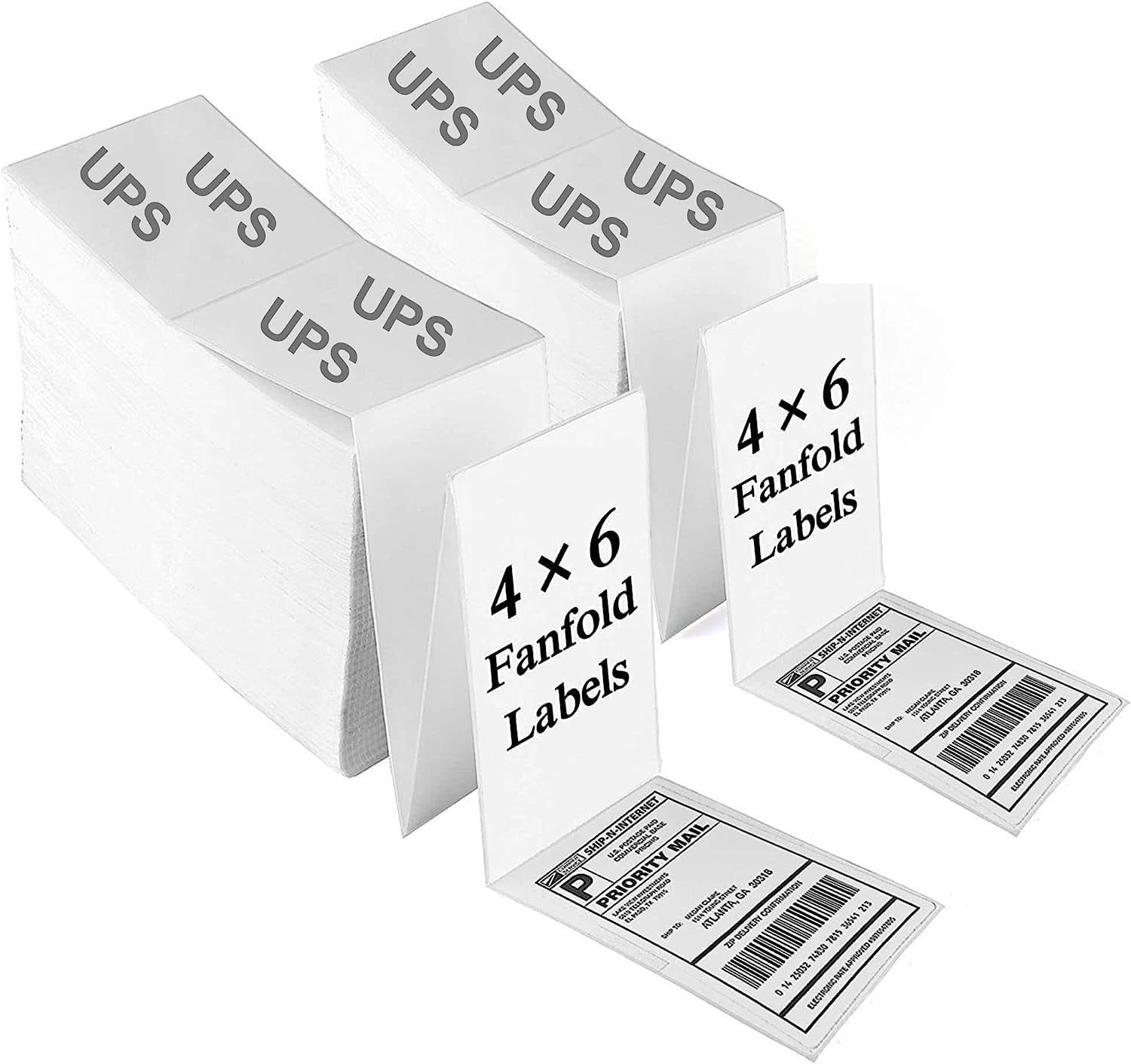 Thermal Direct Labels, Pack of 6000 Fan-Fold 4x6 Shipping Label with ...