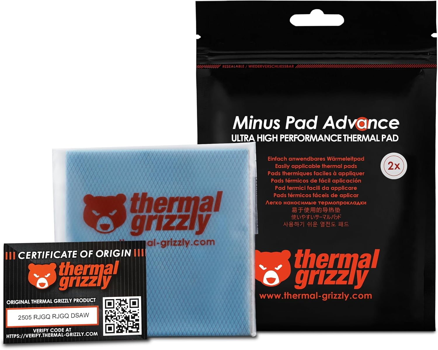 Thermal Grizzly TG-MP-A-100-100-20-2 Minus Pad Advance Thermal ...