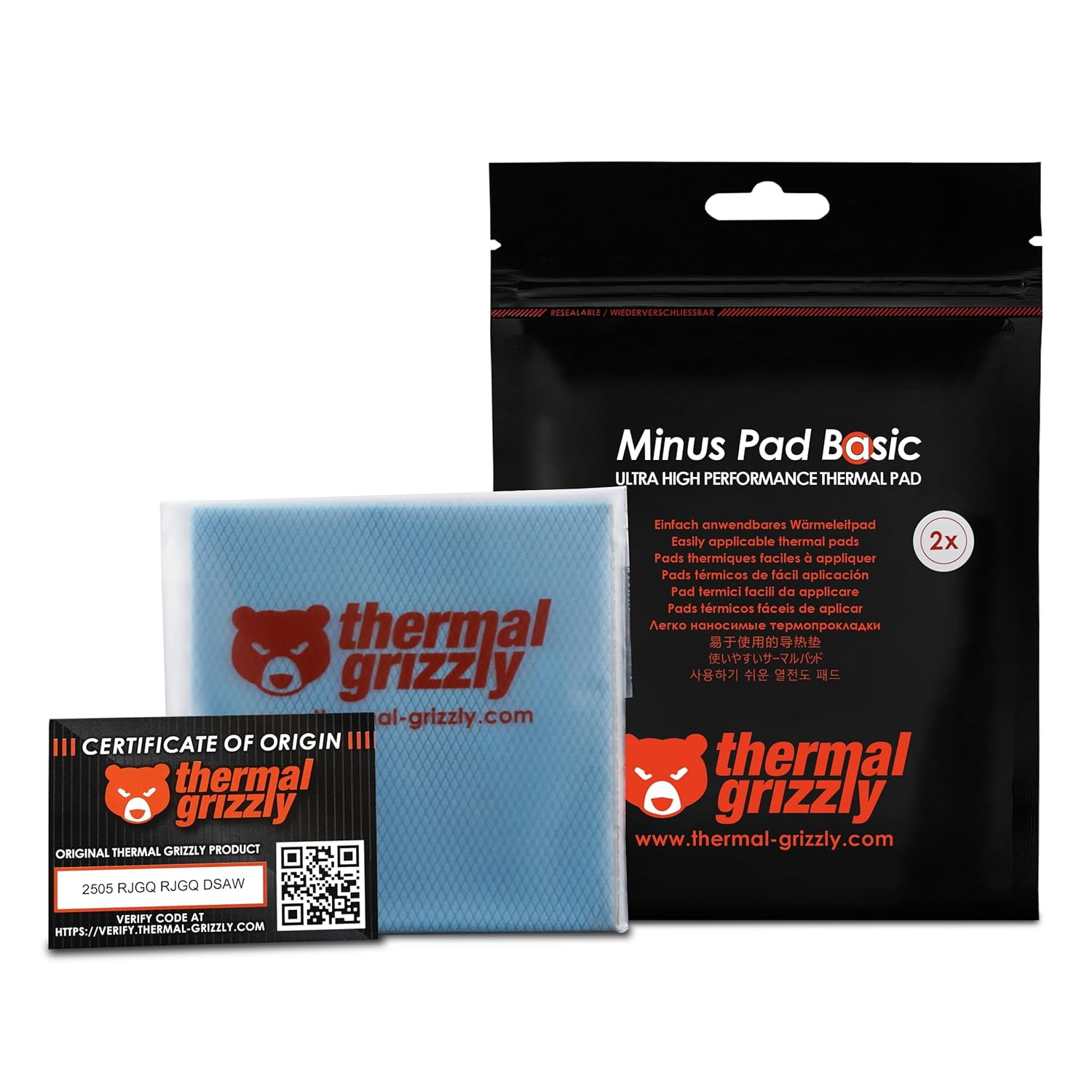Thermal Grizzly TG-MP-B-100-100-15-2 Minus Pad Basic 2-Pack Thermal ...