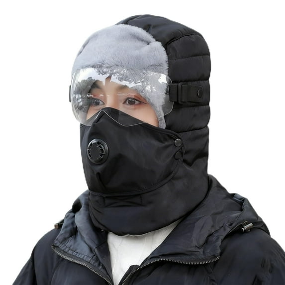 Thermal Hat with Detachable Breathing-Valve Mask with Goggles, 3 in 1 ...