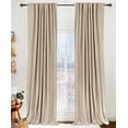 Thermal Insulated Blackout Curtains 2 Panels Set, Linen Back Tab Rod ...