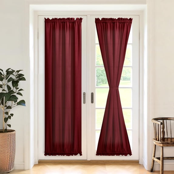 Thermal Insulated French Door Curtains for Sidelights, Rod Pocket Front ...