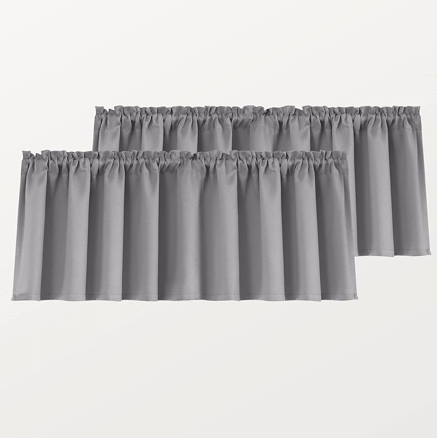Thermal Insulated Grey Valance for Bathroom Windows, Blackout Heat ...