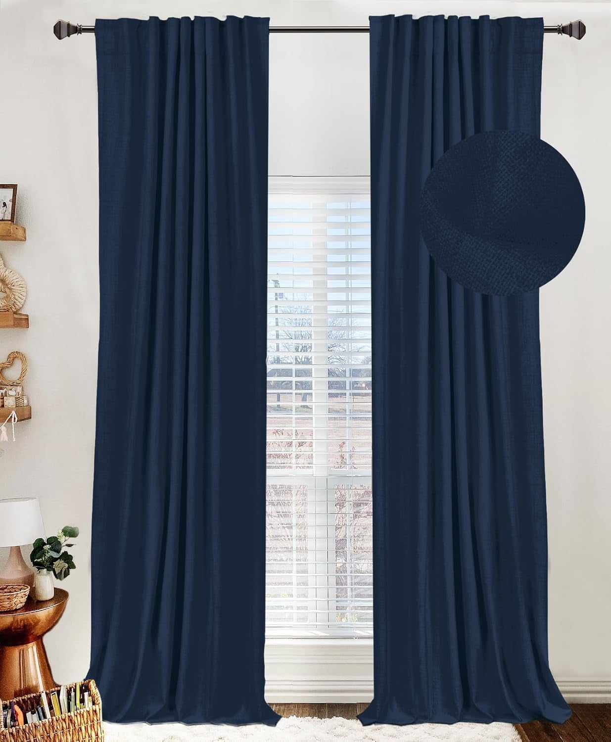 Thermal Insulated Blackout Curtains for Bedroom 72" Long, Back Tab and ...