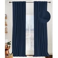 Thermal Insulated Linen Blackout Curtains for Bedroom, 96 Inches Long ...