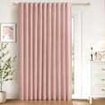 Thermal Insulated Linen Blackout Sliding Door Curtains for Living Room ...