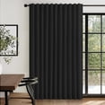 Thermal Insulated Linen Blackout Sliding Door Curtains for Living Room ...