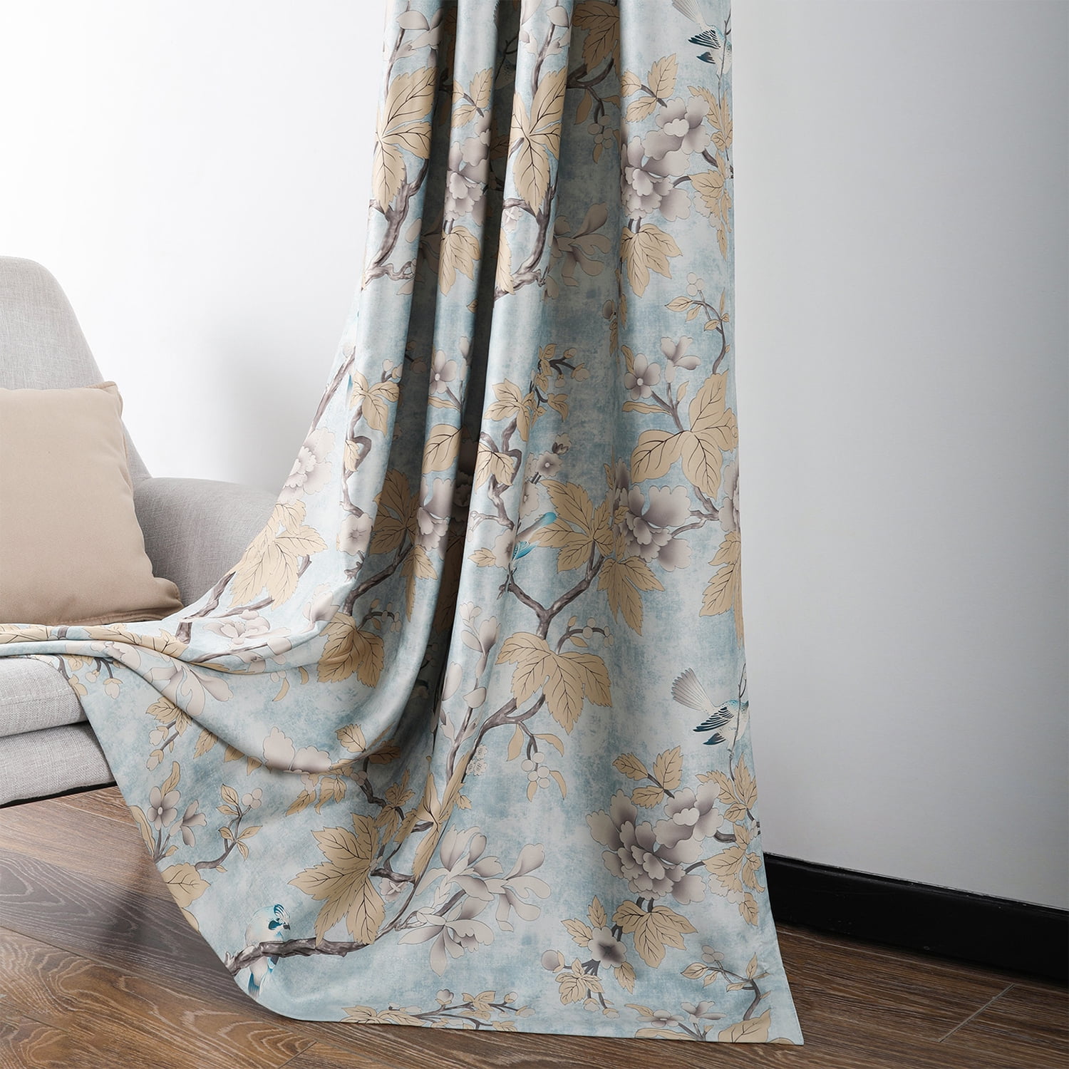 VOGOL Thermal Insulated Print Curtains for Bedroom, Living Room, Floral ...