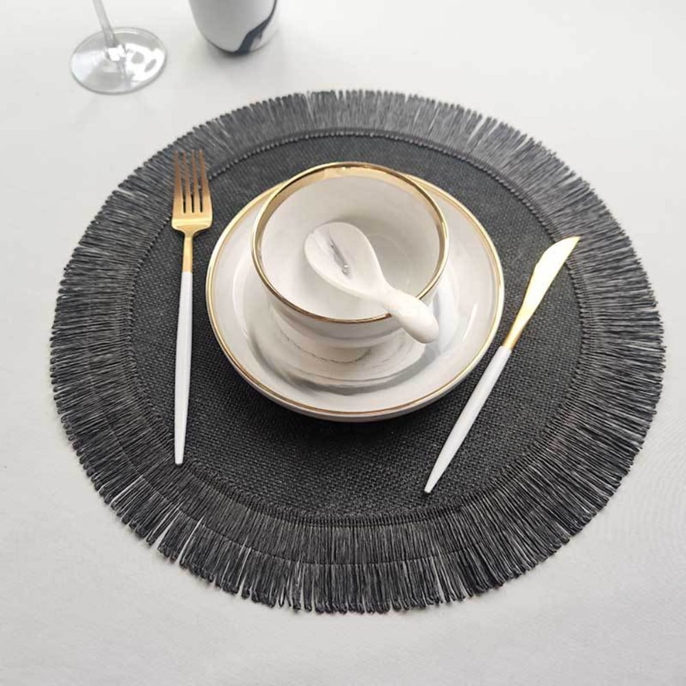 Thermal Insulated Table Mat, Jute, Linen Fringe - Walmart.com