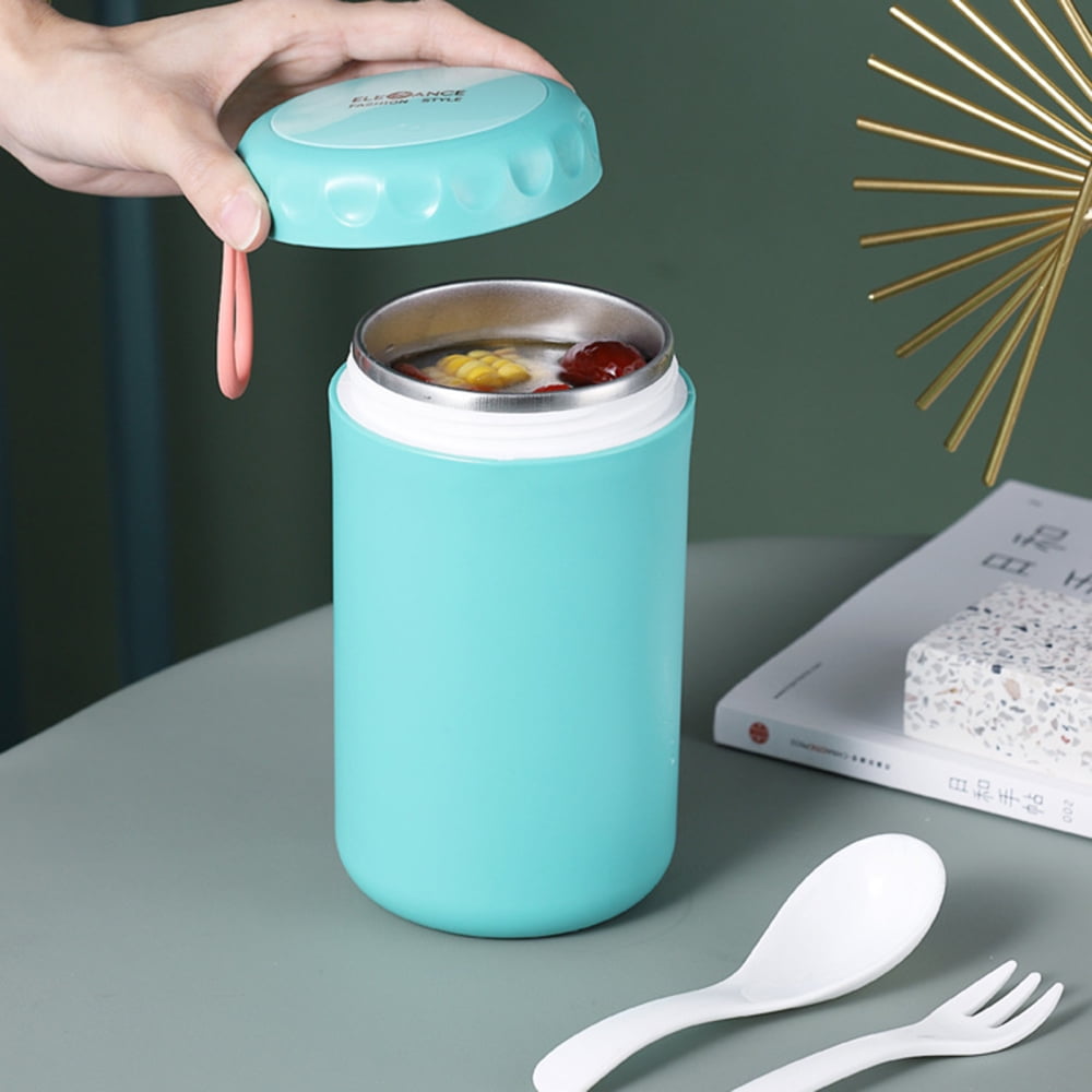 Thermal Insulation Water Cup with Spoon and Fork Portable Handle for ...