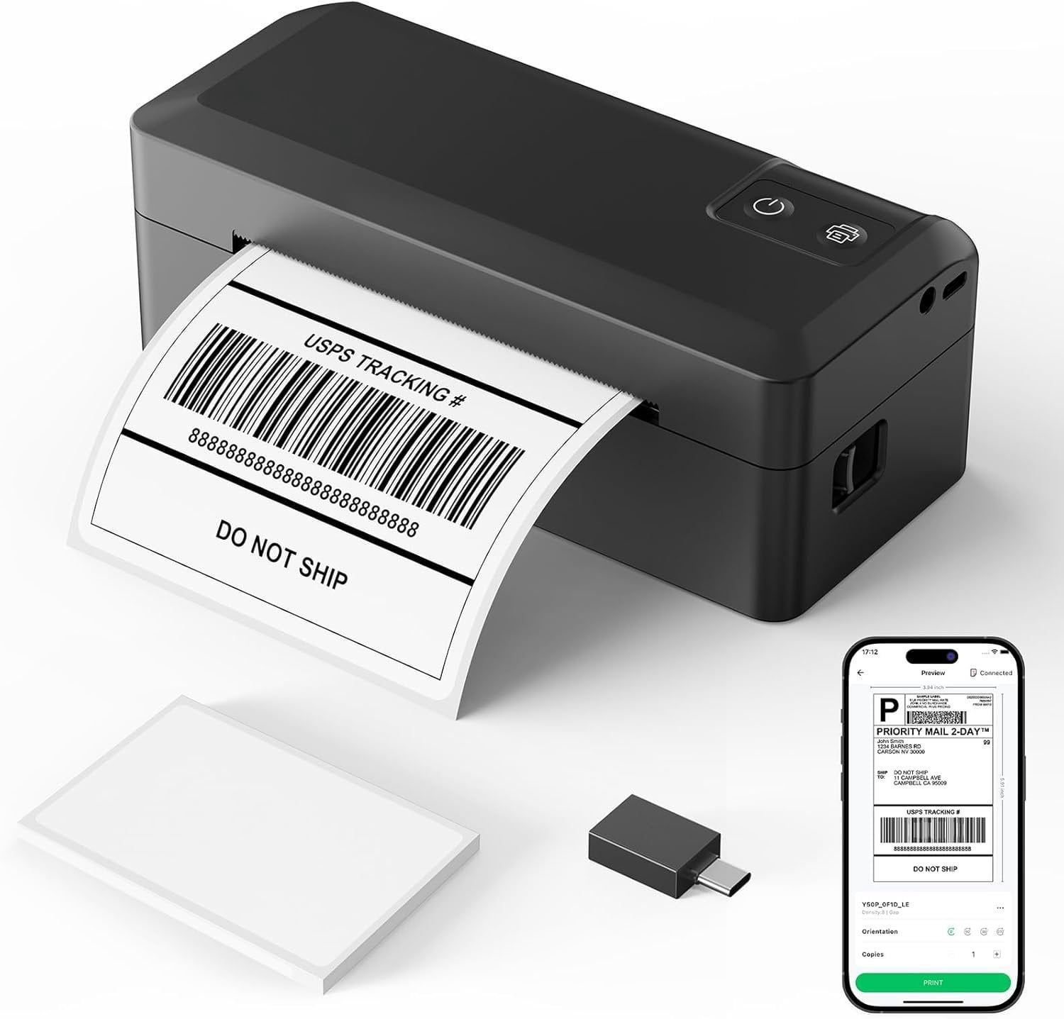 Thermal Label Printer, 4x6 Portable Label Printer, Label Maker for ...