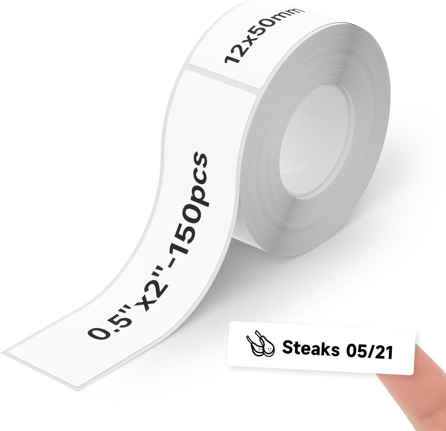 Thermal Labels 1/2 Width Compatible Tape Refills Label Stickers Film ...