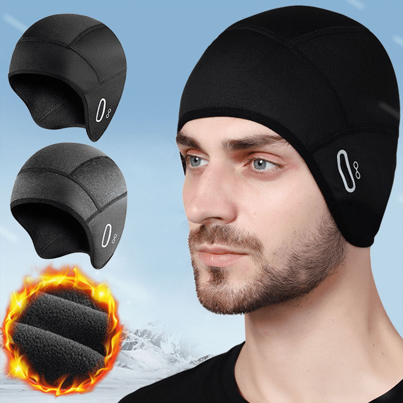 Thermal Lightweight Cycling Helmet Liner Cover Ears Running Skull Cap ...