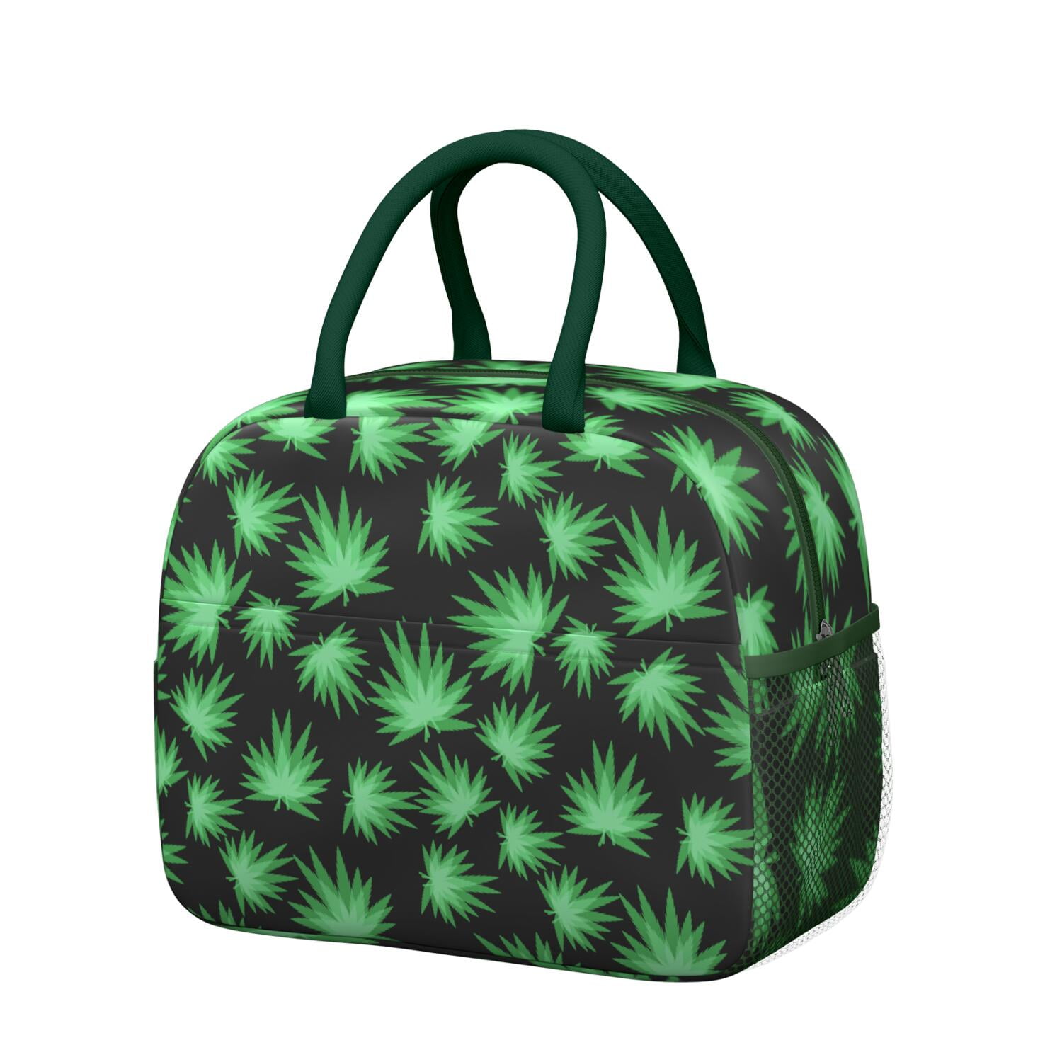 Thermal Lunch Tote with Neon Marijuana Leaf Glow in the Dark ...