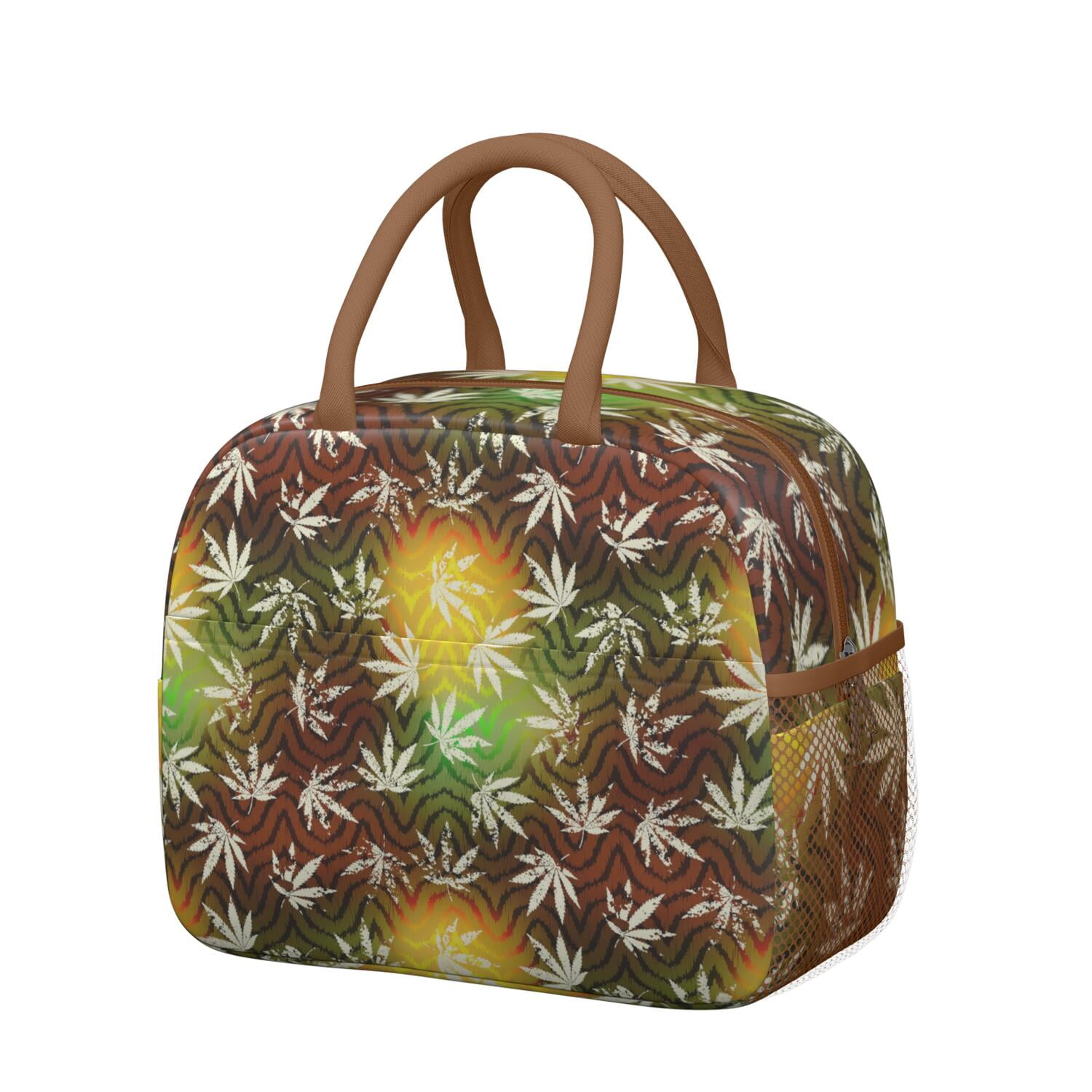 Thermal Lunch Tote with Neon Marijuana Leaf Glow in the Dark ...