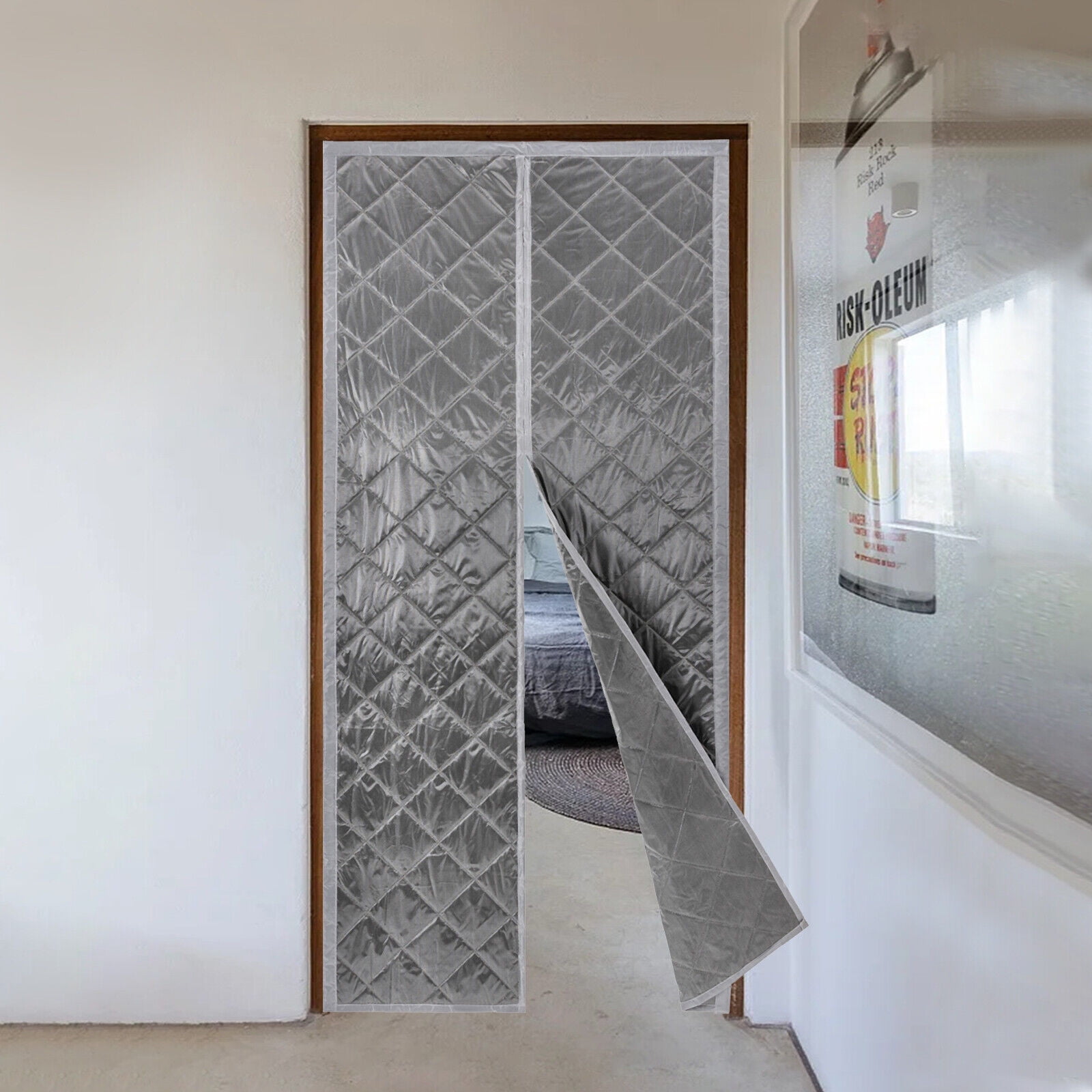 Thermal Magnetic Door Curtain, Quilted Thermal Insulated Door Curtain ...