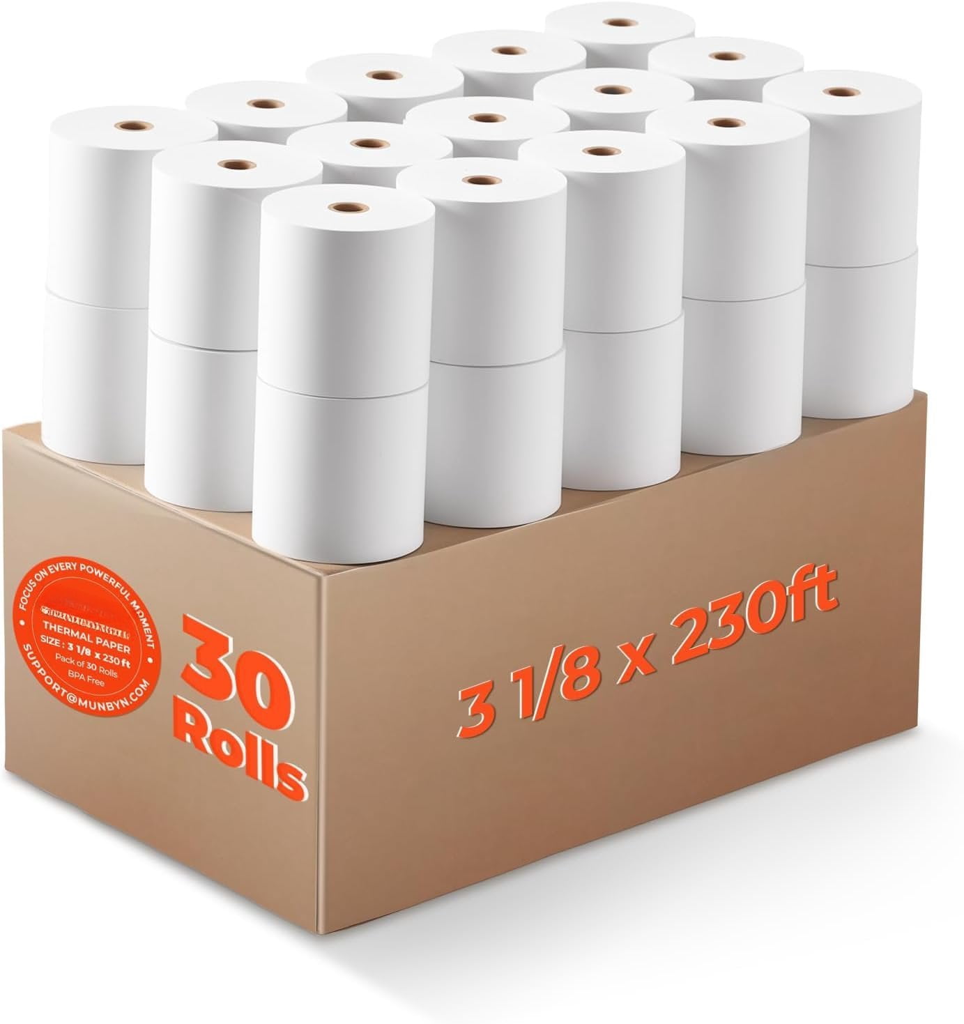 Thermal Paper 3 1/8 x 230ft, 30 Rolls Receipt Paper Work for Micronics ...