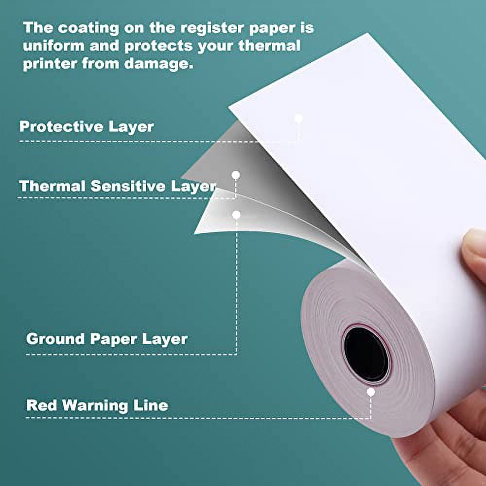 Thermal Paper 3 1/8 x 230ft Pos Receipt Paper, 50 Rolls Cash Register ...