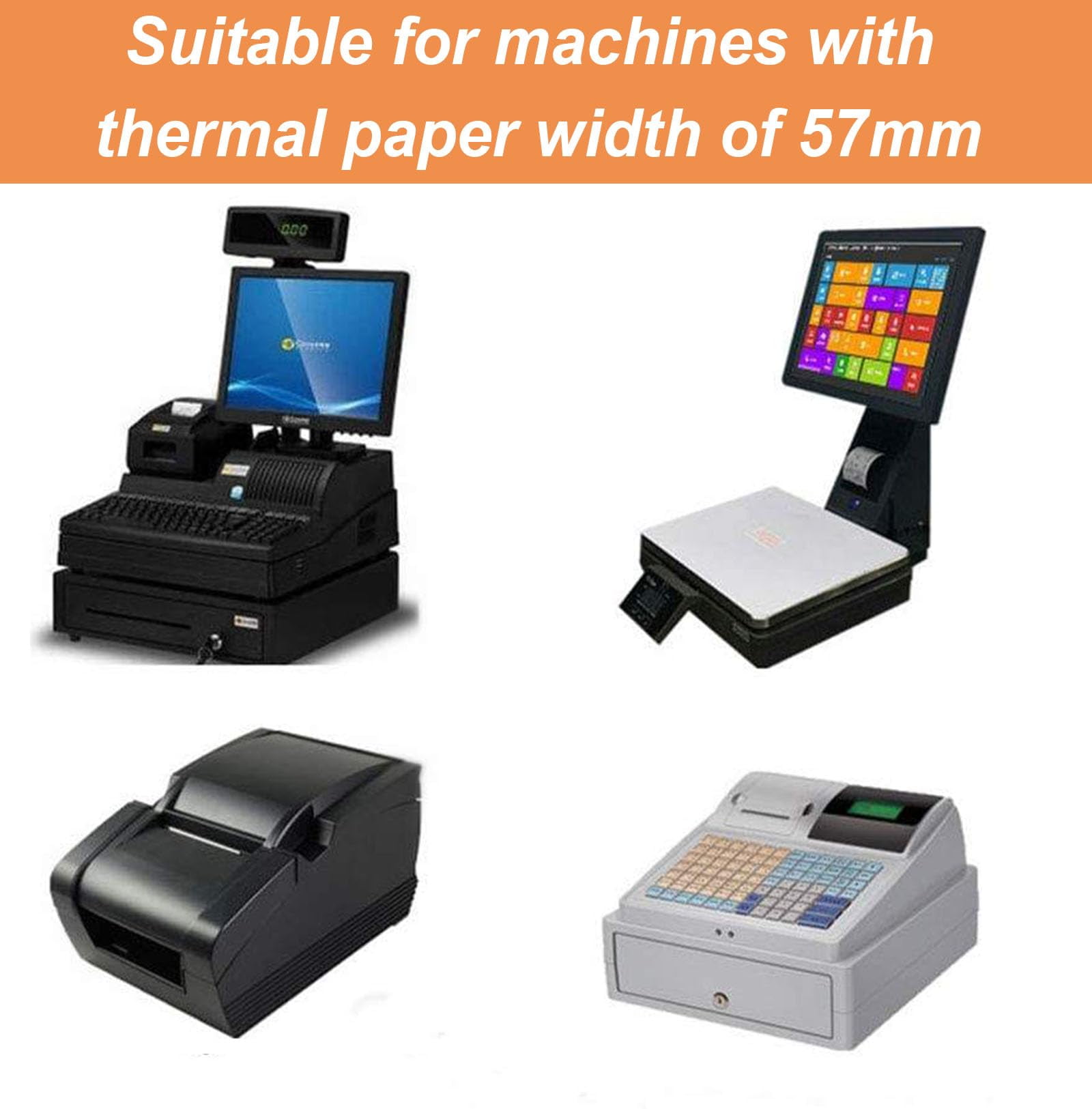 Thermal Paper Rolls 2 1/4" x 50' White, 500 Rolls Bulk Pack, Cash ...