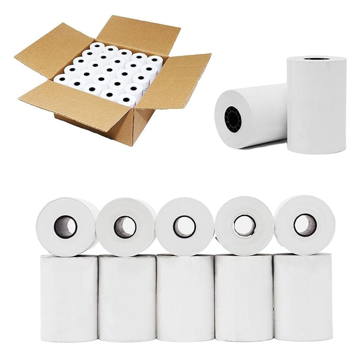 Thermal Paper Rolls 2 1/4 x 75ft - 200 Rolls - VX520, Ingenico, FD400 ...
