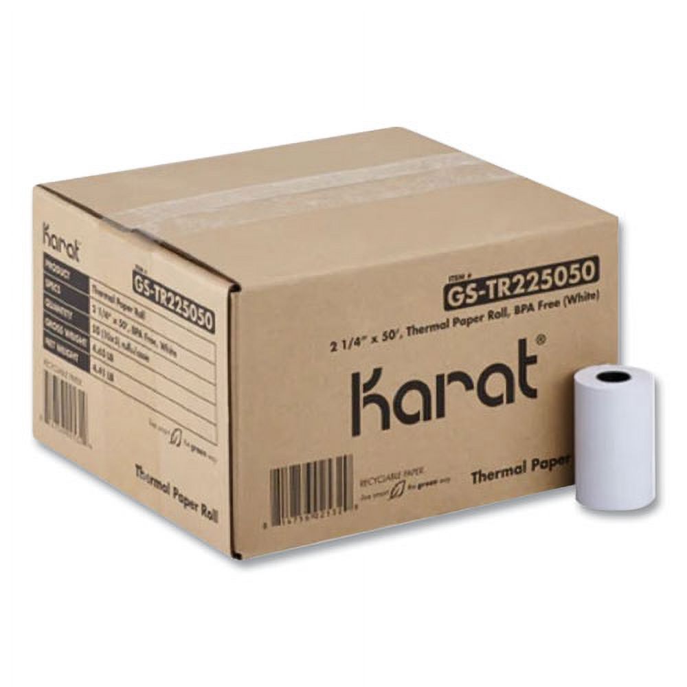 Thermal Paper Rolls, 2.25" x 50 ft, White, 50/Carton - Walmart.com