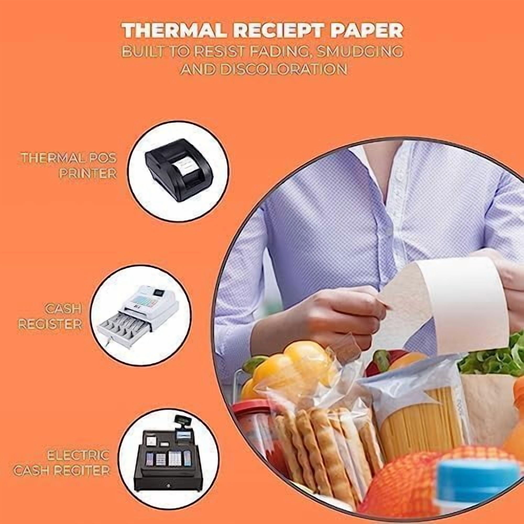 Thermal Paper Rolls for Credit Card Machines 3 1/8 Inch 230 Feet BPA ...