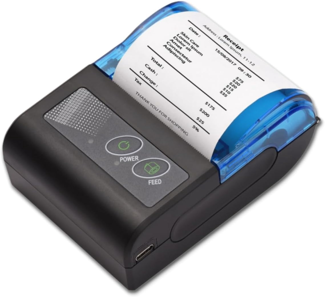Thermal Printer, Mini Thermal Receipt Printers, Portable USB Receipt ...