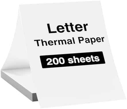 Thermal Printer Paper 200 Sheets, 8.5x11 US Letter Folding Thermal ...