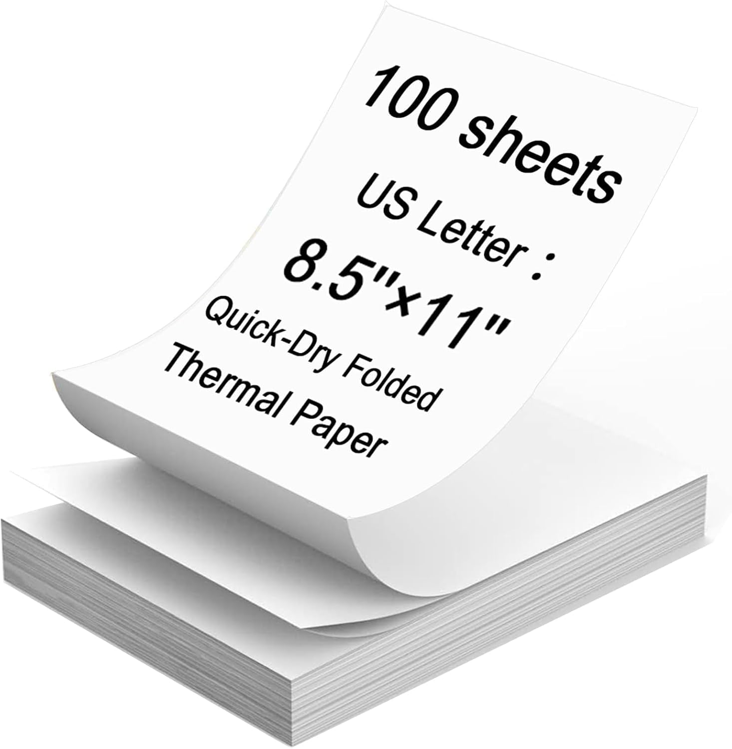 Thermal Printer Paper 8.5 x 11 Inch, 100 Sheets US Letter Size Paper ...