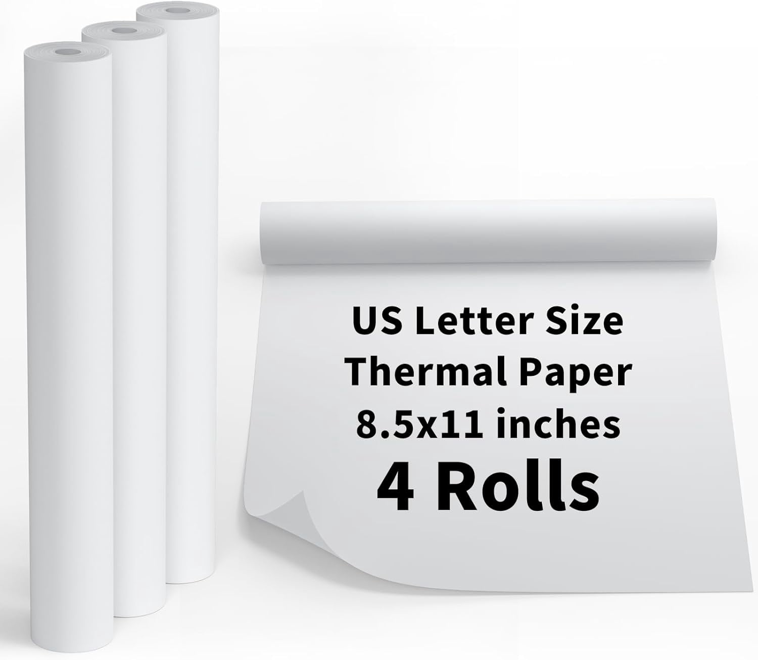 Thermal Printer Paper 8.5 x 11 Inch, 4 Rolls US Letter Size Thermal ...