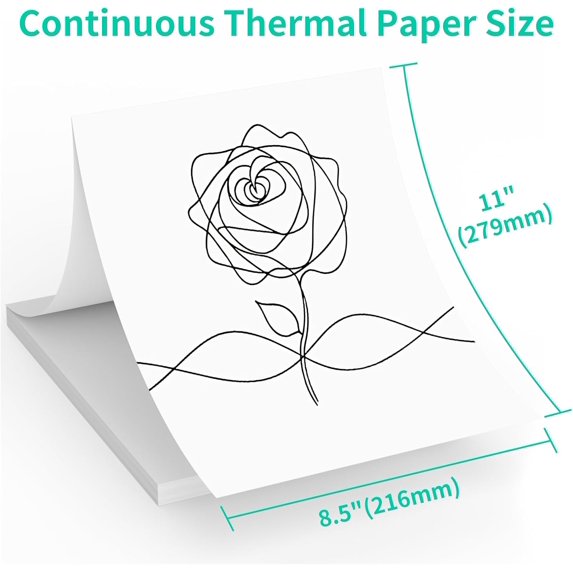 Thermal Printer Paper 8.5" x 11",US Letter Folding Printing Paper ...