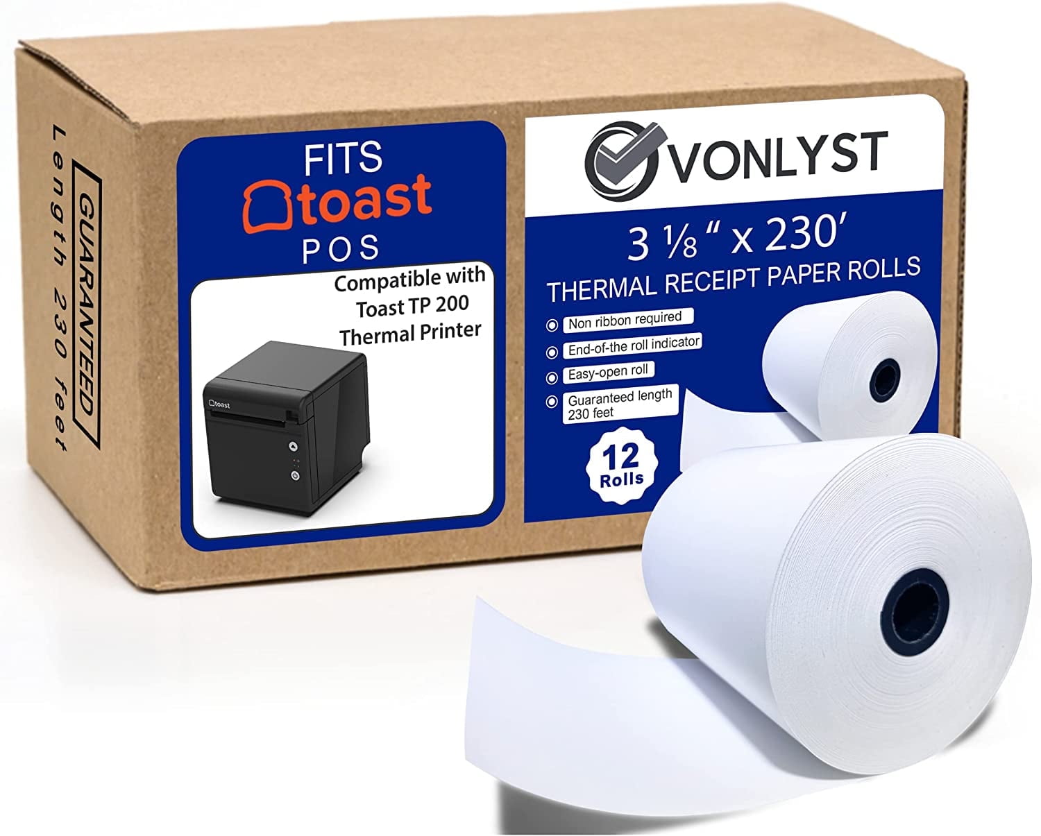 Vonlyst Thermal Printer Paper Roll for Toast TP200 Receipt Printer ...