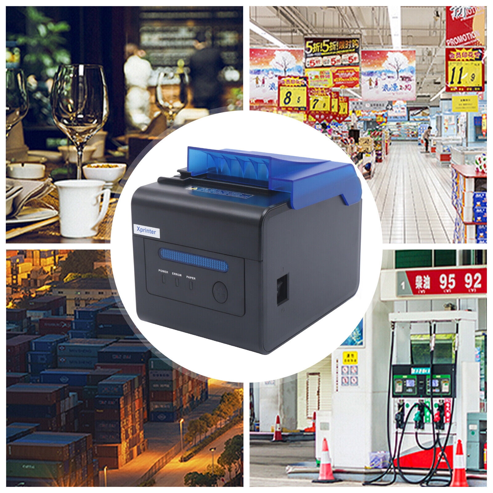 Thermal Receipt POS Printer Sound Alarm with Auto Cutter USB Serial LAN ...