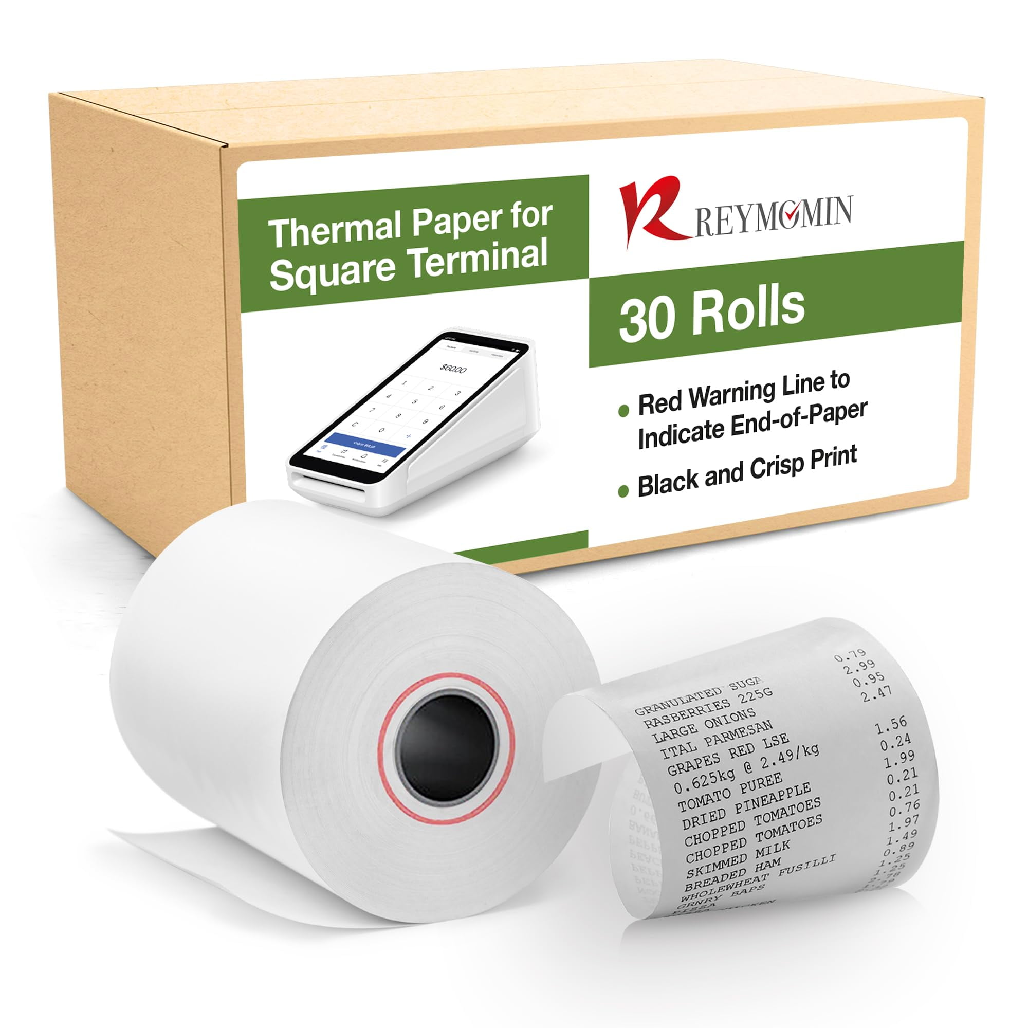 Thermal Receipt Paper Rolls for Square Terminal – BPA-Free, Smooth ...