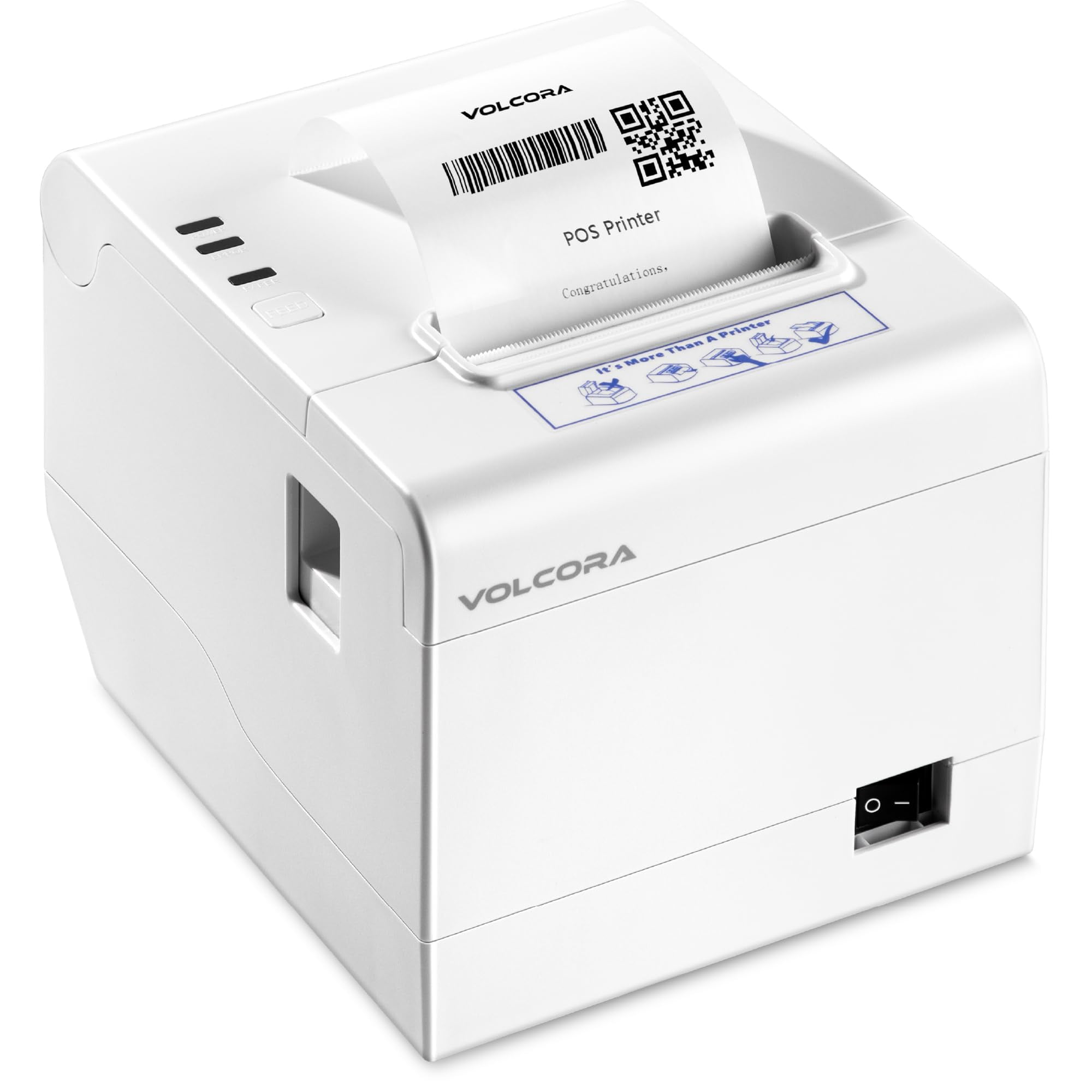 Thermal Receipt Printer, 80mm USB/WiFi POS QR Code Printer with Auto ...