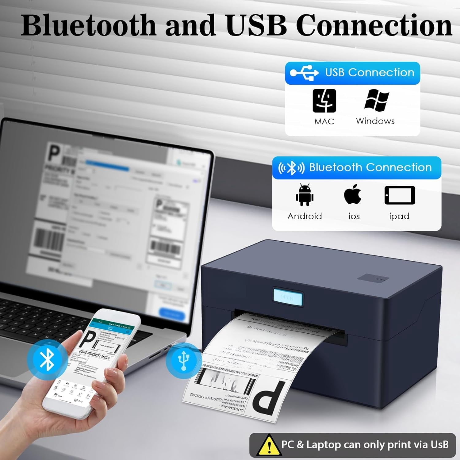 Thermal Shipping Label Printer for Small Businesses，4x6 Wireless ...