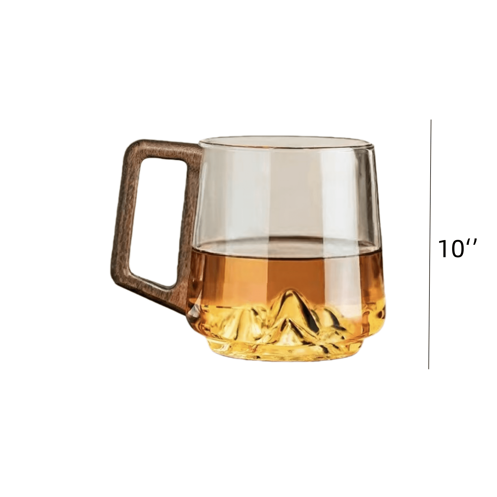 Thermal Shock Resistant Glass Cup with Walnut Handle, High Borosilicate ...