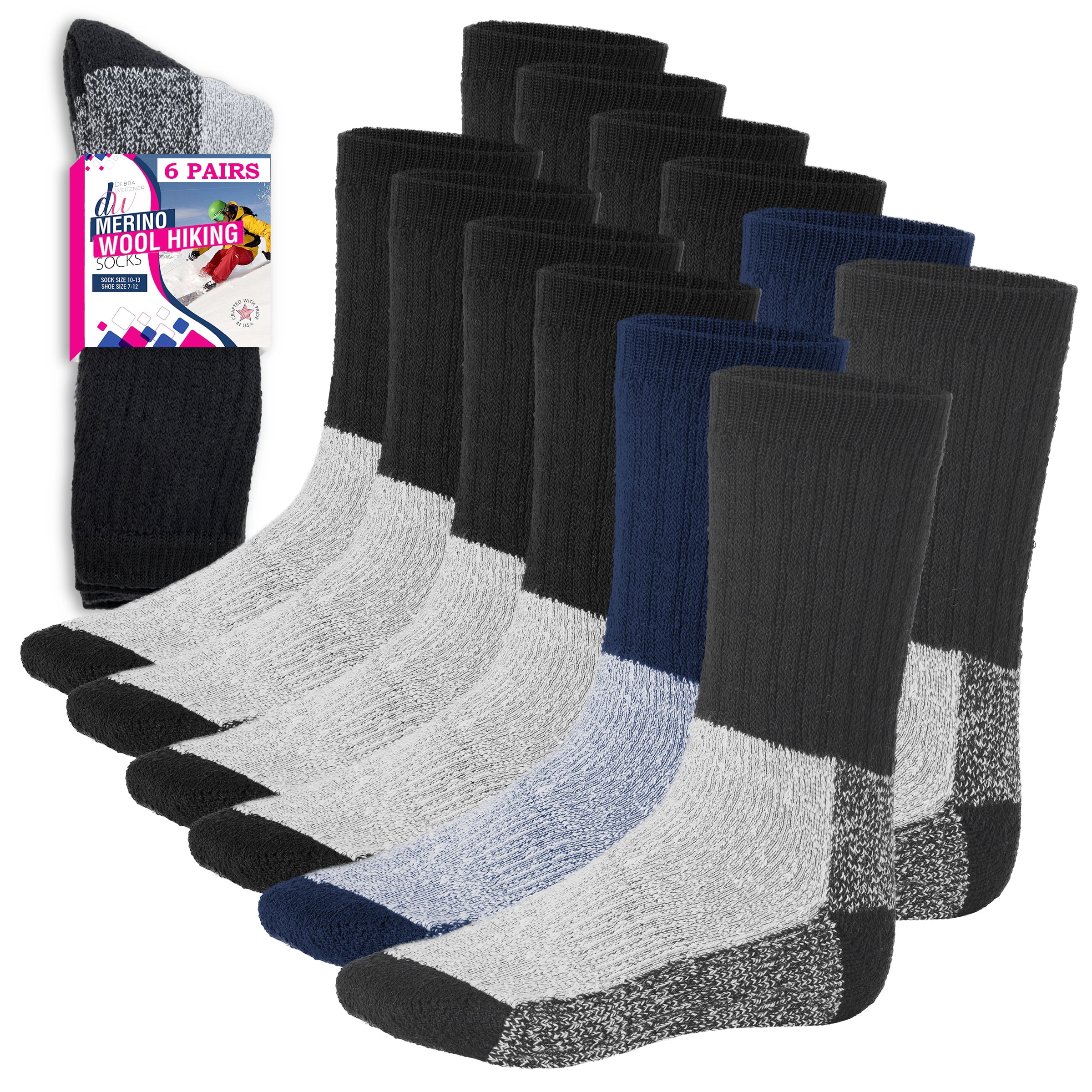 Thermal Socks Merino Wool Socks For Women and Men - 6 Pairs of Extra ...