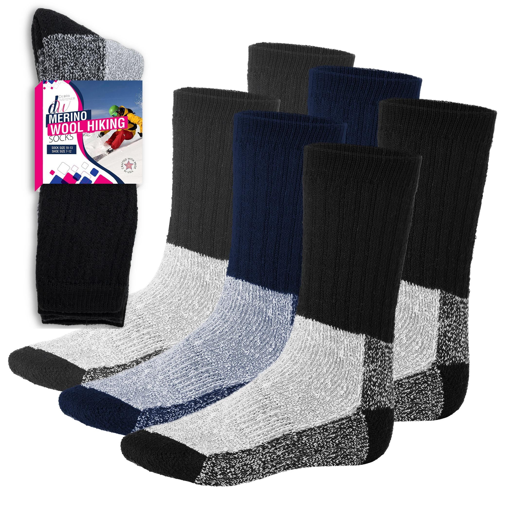 Debra Weitzner Thermal Merino Wool Blend Socks - 3 Pairs for Men and ...
