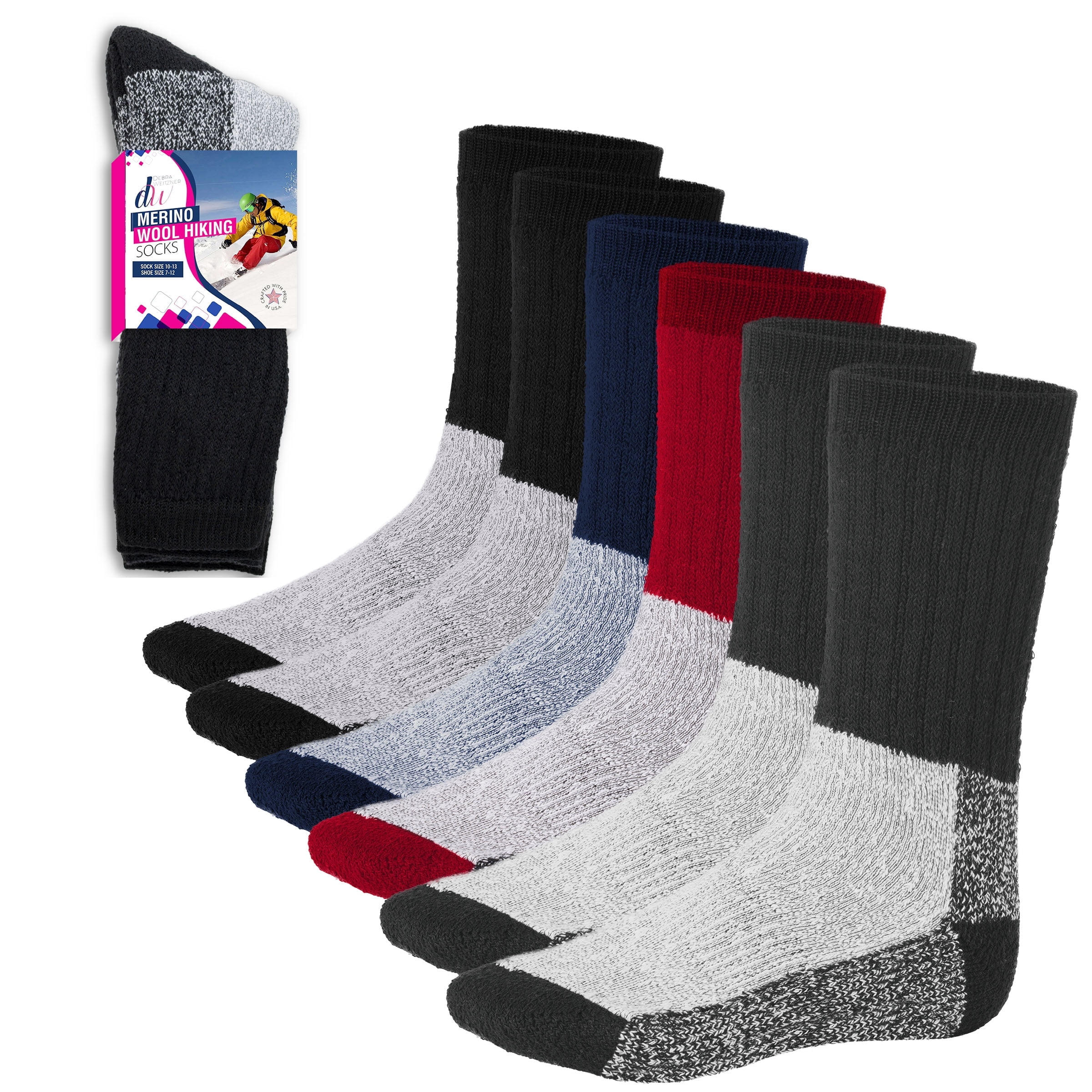 Thermal Socks Merino Wool Socks For Women and Men - 6 Pairs of Extra ...