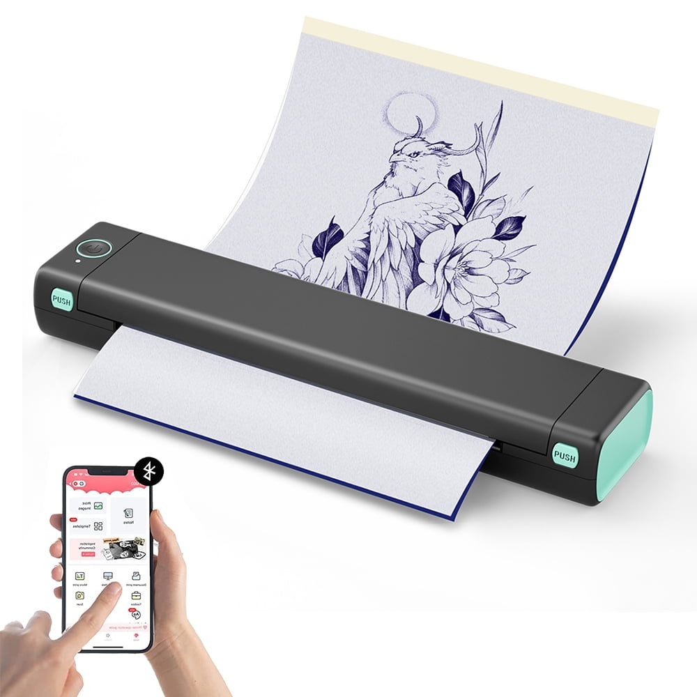 Thermal Tattoo Printer with Stencils, Professional Bluetooth Wireless ...